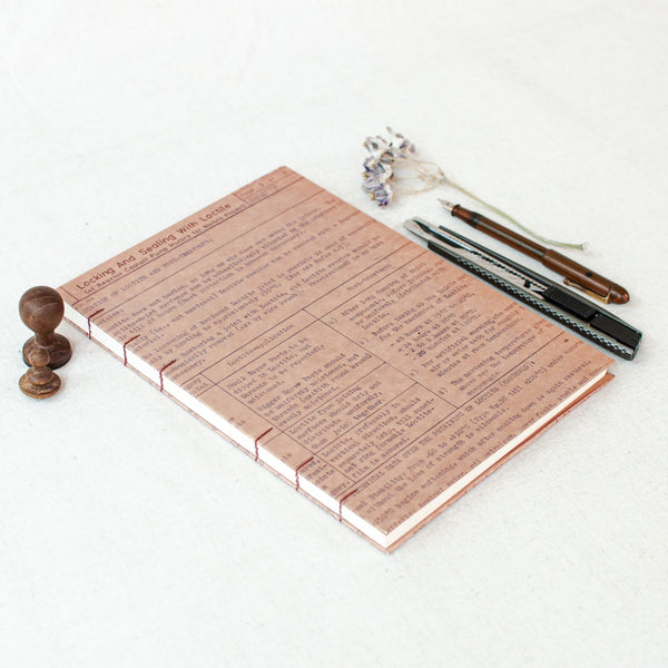 Old gold Relics: Upcycled Engineering Prints Handcrafted Notebooks– The ...