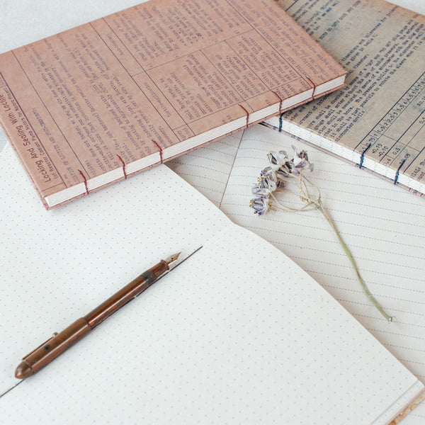 Old gold Relics: Upcycled Engineering Prints Handcrafted Notebooks– The ...